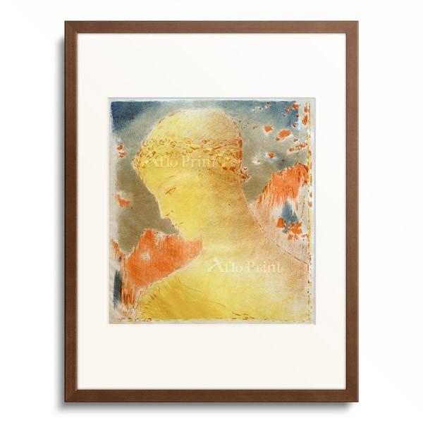 Redon, Odilon 1840-1916."Beatrice", 1896.(Figure from Dante, Divina Commedia -Divine Comedy).Col. lithograph, first test...