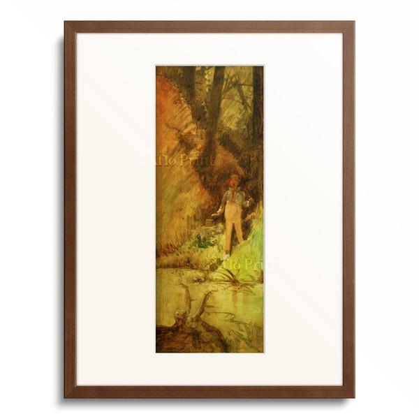 Spitzweg, Carl1808-1885,German painter."Junger Mann, von Nixe uberrascht"(Youth startled by a water nymph),1847/1850.Oil...