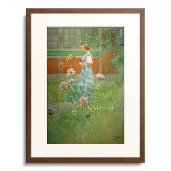 Larsson, Carl 1853-1919."Lisbeth with peonies", 1908.(The artist’s daughter Lisbeth aged 17 in the garden of the Larsson...