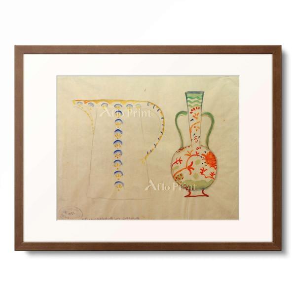 Macke, August 1887-1914."Henkelkrug und Henkelkanne" (Pot with handle and jug with handle), 1912.Watercolour on parchmen...