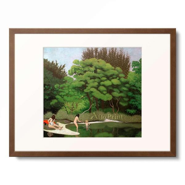 Vallotton, Felix 1865-1925."Paysage sous-bois ensoleille, avec deux femmes et un enfant". ("Wooded landscape in the sun,...