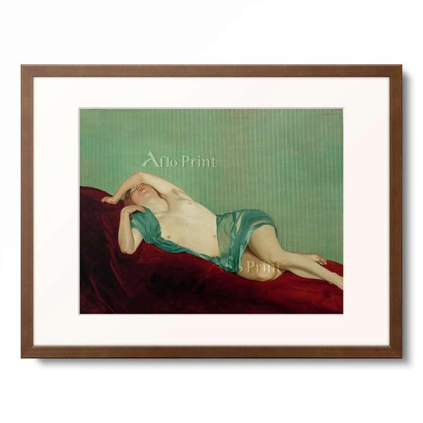 Vallotton, Felix 1865-1925."Nu a l’echarpe verte" (reclining nude with green silk scarf), 1914.Oil on canvas, 112 × 145c...