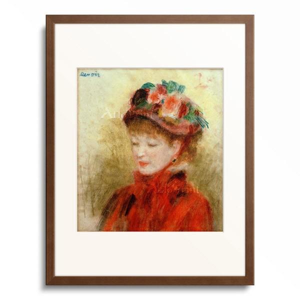 Renoir, Auguste 1841-1919."Jeune femme au chapeau aux fleurs"(Young woman with flower hat), 1877/79.Pastel on paper, 46 ...