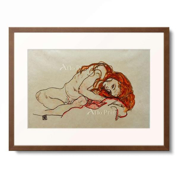 Schiele, Egon,1890-1918,Austrian painter."Kauerndes Madchen mit gesenktem Kopf", (Girl squatting with lowered head), 191...