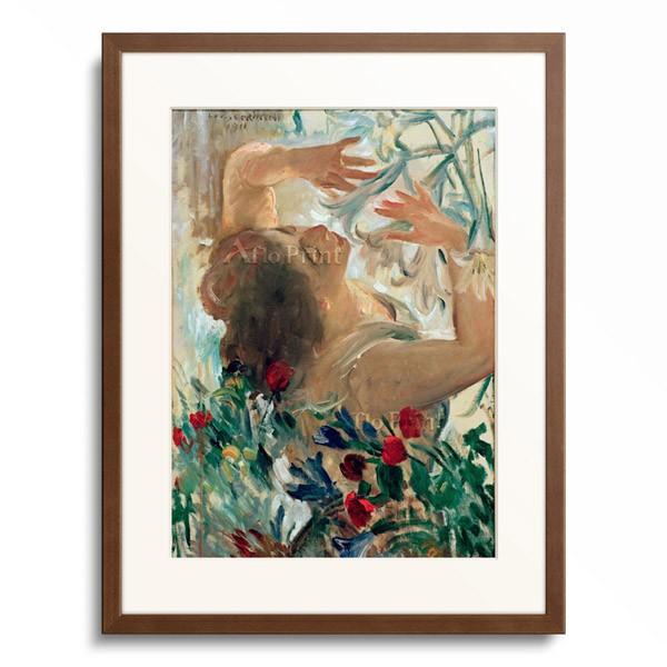 Corinth, Lovis 1858-1925."Frau mit Lilien im Treibhaus" (woman with lilies in a hothouse), 1911.Oil on canvas, 90.5 × 65...