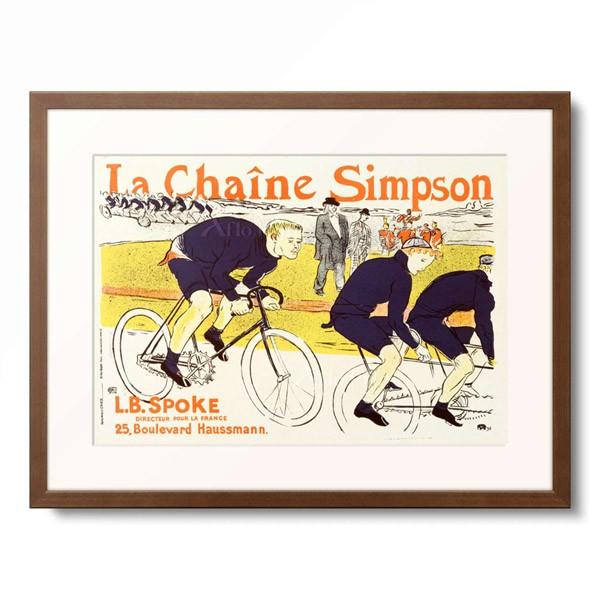 Toulouse-Lautrec, Henri; 1864-1901."La Chaine Simpson", 1896.(The cyclist Constant Huret behind his trainers on a tandem...