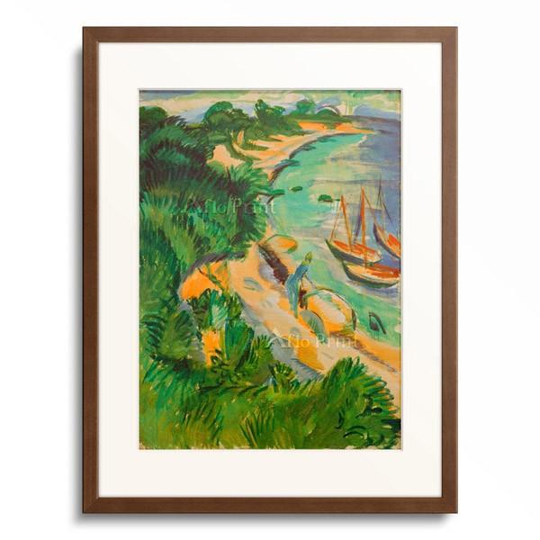 Kirchner, Ernst Ludwig; German painter. 1880-1938."Fehmarnbucht mit Booten" (Fehmarn Bay with Boats), 1913.Oil on canvas...