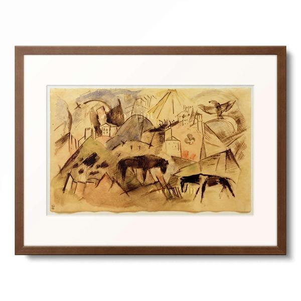 Marc, Franz,1880-1916,German painter."The poor land of Tirol", 1913.(Design for the painting of the same name).Mixed med...