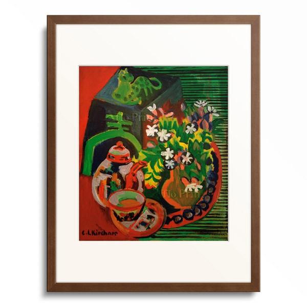 Kirchner, Ernst Ludwig 1880-1938."Stilleben mit chinesischem Porzellan"(Still-life with Chinese porcelain),1920/1938.Oil...