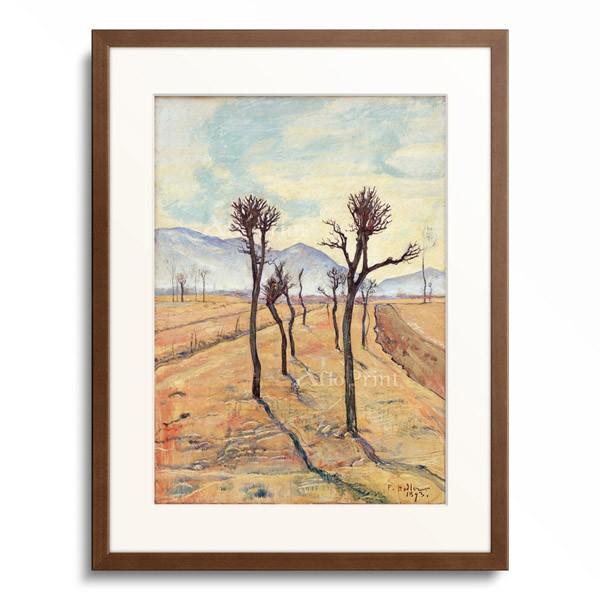 Hodler, Ferdinand 1853-1918."Kahle Baume im Tessin"(Leafless trees in Ticino), 1893.Oil on canvas, 63 × 50cm.Private col...