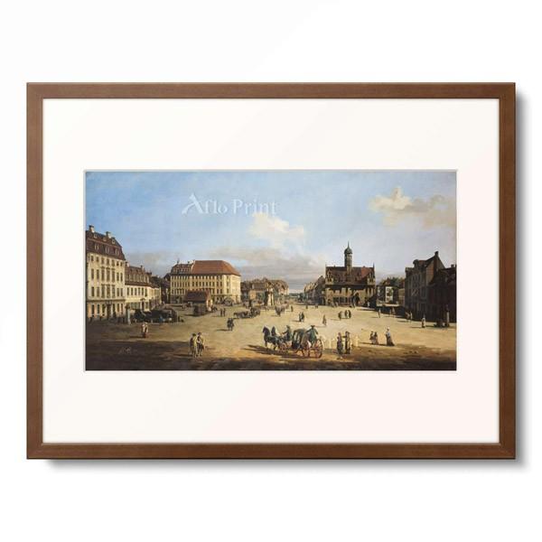 Dresden (Saxony), Neustadt Market."The Neustadt Market in Dresden".(view to the North; the Golden Rider in the middle, t...
