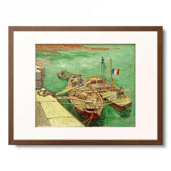 Gogh, Vincent van1853-1890. -"Barges on the River Rhone" (Men unloading sand), Arles, August 1888.Oil on canvas, 55.1 × ...