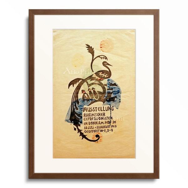 Macke, August; German painter. 1887-1914.- Poster design for the "Ausstellung Rheinischer Expressionisten II"(Exhibition...