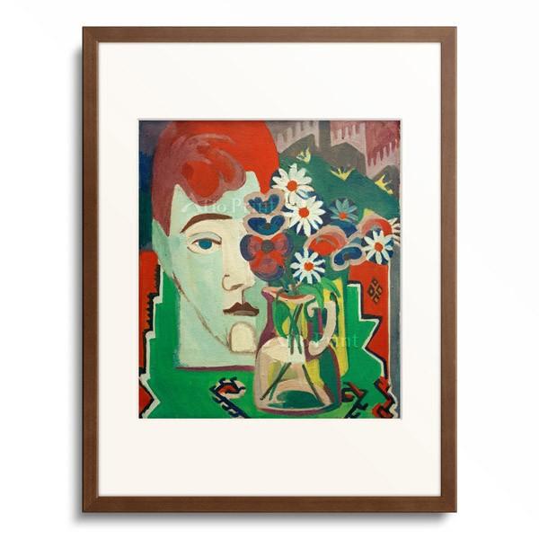 Kirchner, Ernst Ludwig 1880-1938."Muller’s head with flowers", 1927.Oil on canvas, 70,5 × 61 cm.Leihgabe aus Privatbesit...