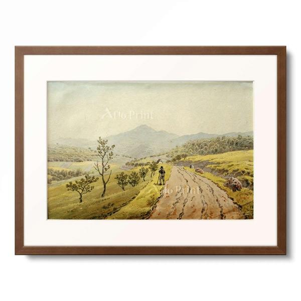 Friedrich, Caspar David1774-1840,German painter."Blick auf den Kletschen (Weg mit Wanderer) " (View of the Klescher (Pat...