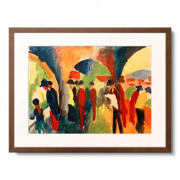 Macke, August 1887-1914."Spazierganger" (People out for a stroll), 1913.Watercolour, gouache and pencil on paper,36.7 × ...