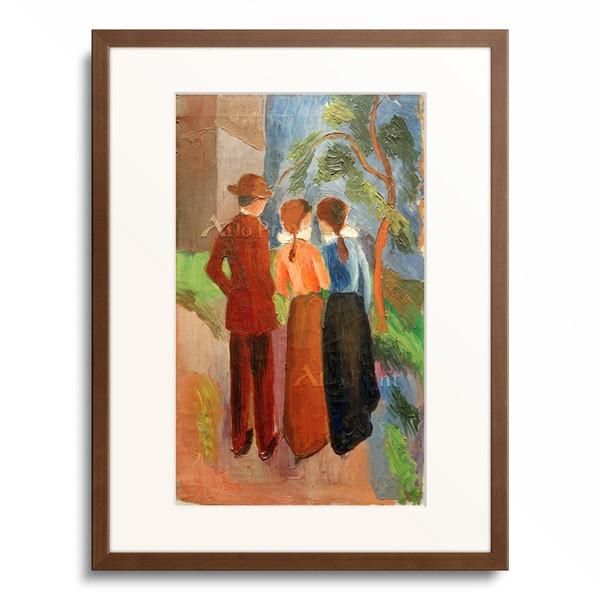 Macke, August 1887-1914."Spaziergang zu dritt" (Three taking a walk), 1914.Oil on canvas, 56.3 × 33.7cm.Inv. No. 1962.8M...