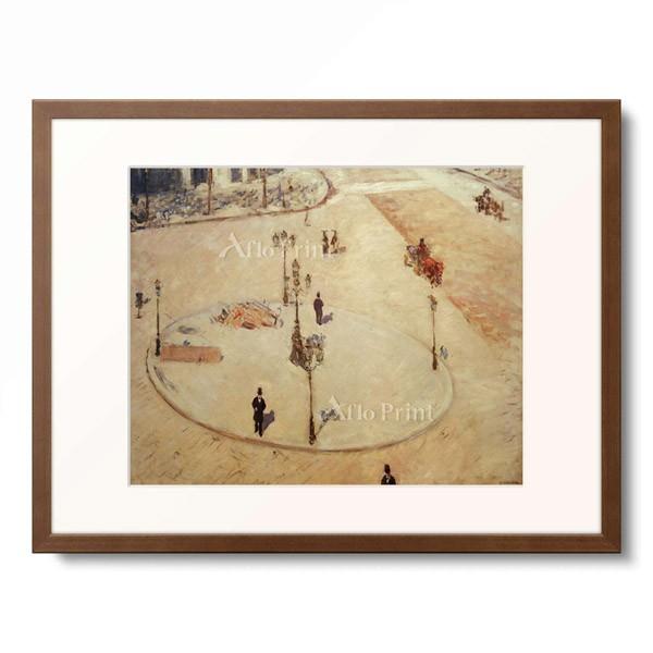 Caillebotte, Gustave 1848-1894."Un refuge, Boulevard Haussmann"(Traffic Refuge on Boulevard Haussmann), 1880.Oil on canv...