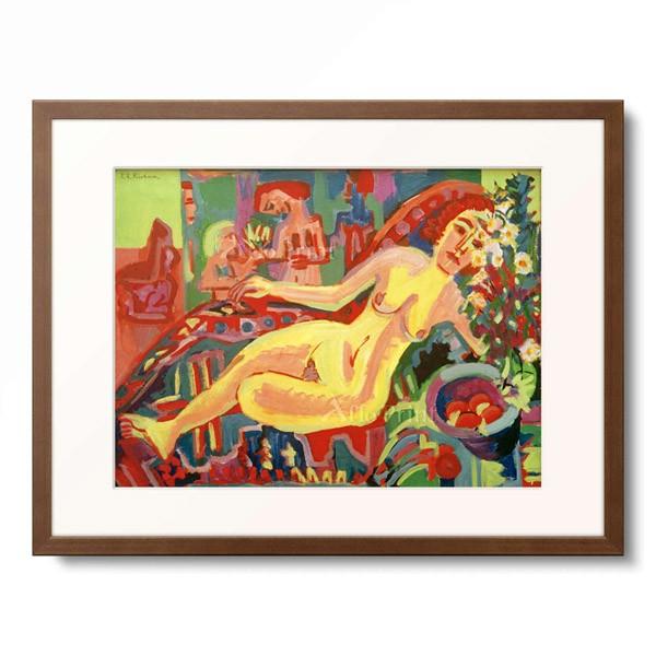 Kirchner, Ernst Ludwig 1880-1938."Nacktes Madchen auf Diwan"(Nude reclining on a Divan), 1924/26.Oil on canvas,89 × 119 ...