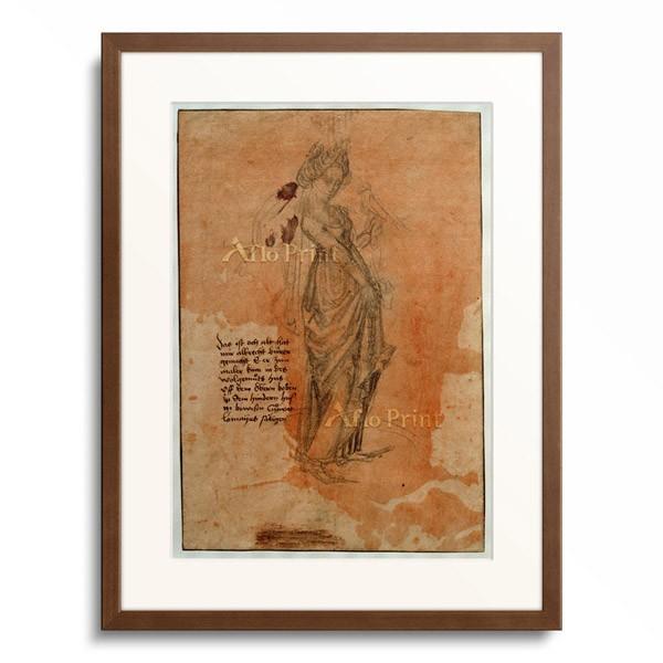 Durer, Albrecht.1471-1528,German painter."Die Dame mit dem Falken" (Lady with a falcon), before 1487.Charcoal on paper, ...