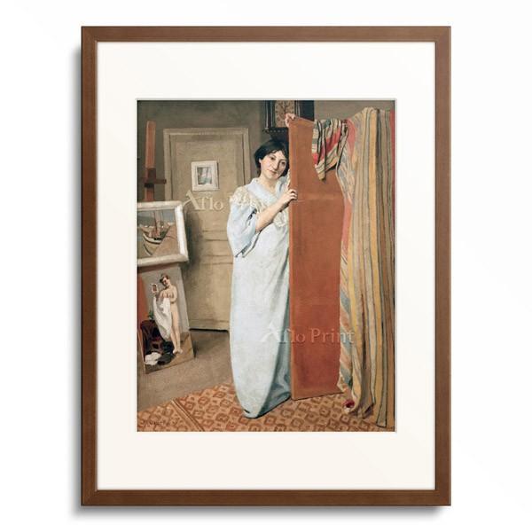 Vallotton, Felix Swiss painter and graphic artist,Lausanne 28.12.1865 - Paris 29.12.1925.- "Interieur d’atelier avec la ...