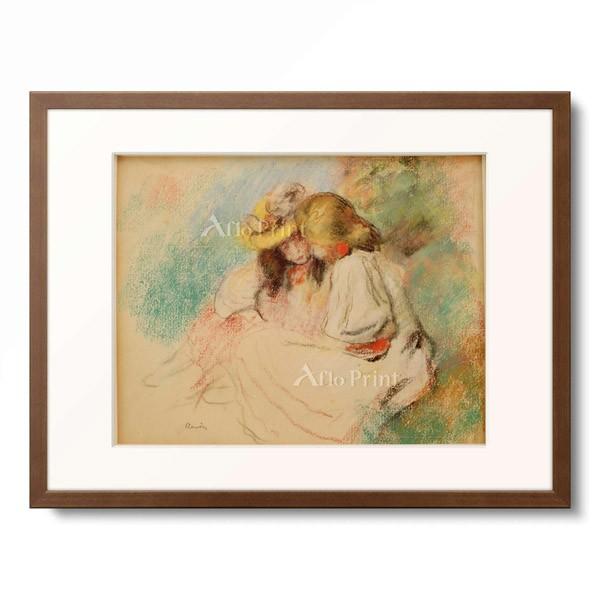 Renoir, Auguste 1841-1919."Deux fillettes lisant" (Two reading girls), c. 1890.Pastel on paper, 29.5 × 37.5cm.Private Co...