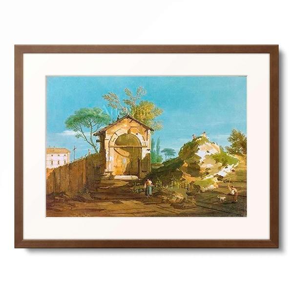 Canaletto, real name Antonio Canal 1697-1768."Capriccio with forest chapel",between 1746 and 1755.Oil on canvas, 51 × 72...