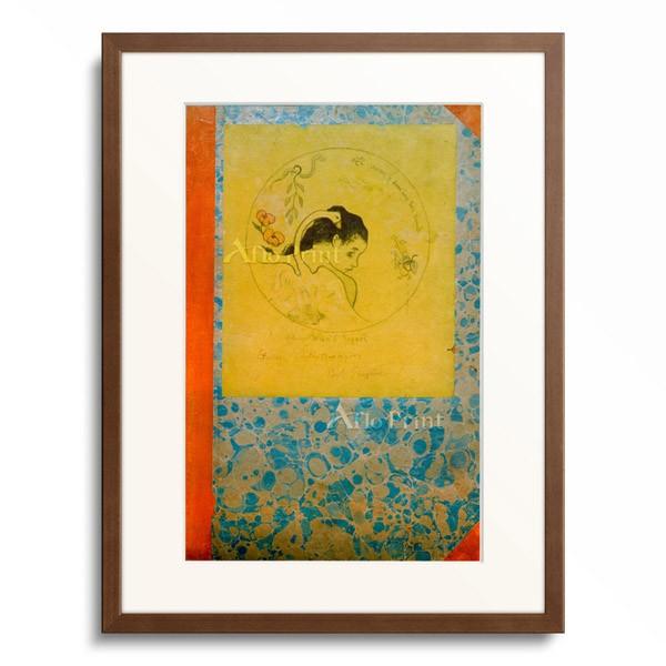 Gauguin, Paul. 1848-1903."Projet pour une assiette - Leda",(Sketch for a plate), 1889.Zincography and watercolour on can...