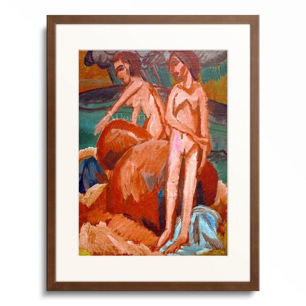 Kirchner, Ernst Ludwig 1880-1938."Badende am Meer" (Bathers by the sea), 1914.Oil on canvas, 95,5 × 71 cm.Vaduz, Delfin-...