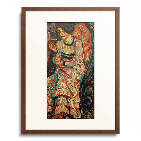 Kirchner, Ernst Ludwig 1880-1938."Frau im Schaukelstuhl (Emmi Frisch) "(Woman sitting in a rocking chair), 1908.Oil on c...