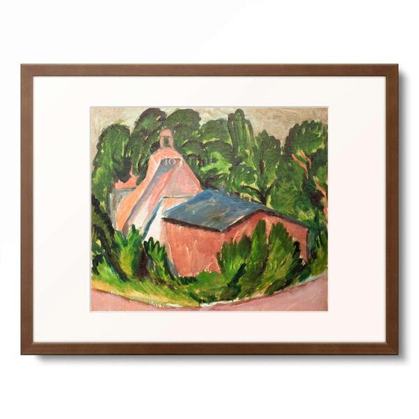 Kirchner, Ernst Ludwig 1880-1938."Staberhof Manor", 1913.(Staberhof Manor near Staberhuk on Fehmarn).Oil on canvas (unfi...