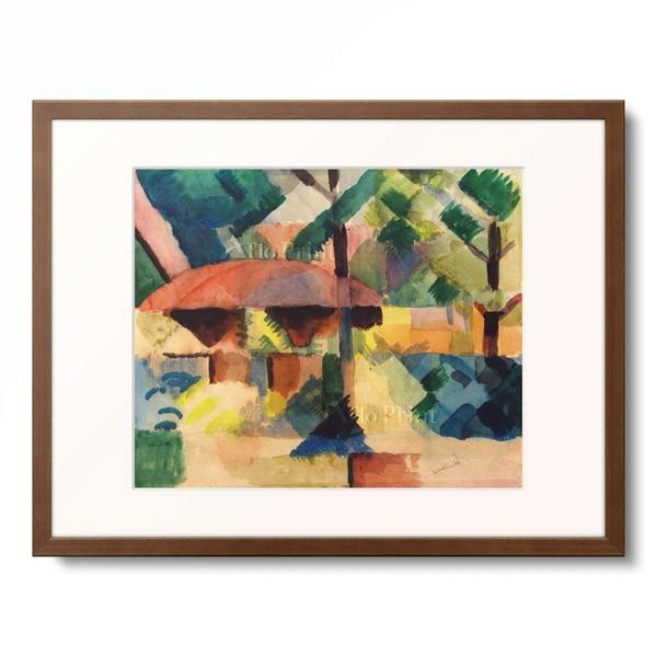 Macke, August 1887-1914."Garden Entrance", 1914.Watercolour over pencil on paper,mounted on card,23 × 28.5cm.Inv. no. H ...