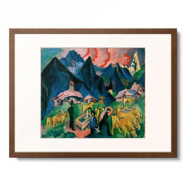 Kirchner, Ernst Ludwig 1880-1938.- "Life in the Alps", 1918.Central panel of a triptych.Oil on canvas, 70 × 80 cm.Privat...