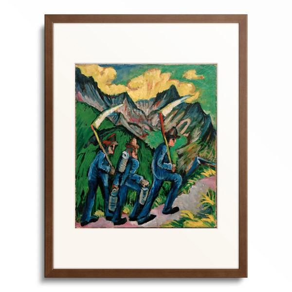 Kirchner, Ernst Ludwig 1880-1938."Alpleben" (Alpine life), 1918.Left panel of a triptych.Oil on canvas, 70 × 60 cm.Priva...