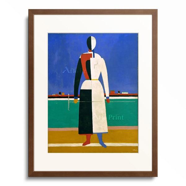 Malevich, Kasimir 1879-1935."Woman with a Rake", 1915.Painting, 100 × 75cm.Moscow, Tretjakov Gallery.
