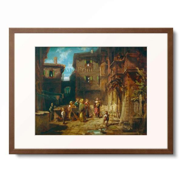 Spitzweg, Carl 1808-1885."Strassenmusikanten" (Street Musicians),1875/80Oil on cigar box wood,21.9 × 27.5 cm.Inv. No. MG...