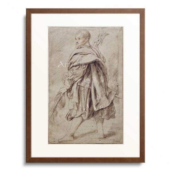 Rubens, Peter Paul 1577-1640."Study of a Halberdier", 1604.Black chalk, red chalk, pen and wash,heightened white, on lig...