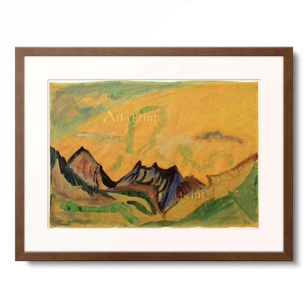 Kirchner, Ernst Ludwig 1880-1938."Mountain landscape", no date (mid 1920s).Pencil and watercolour, 34.8 × 50 cm.Inv. Nr....