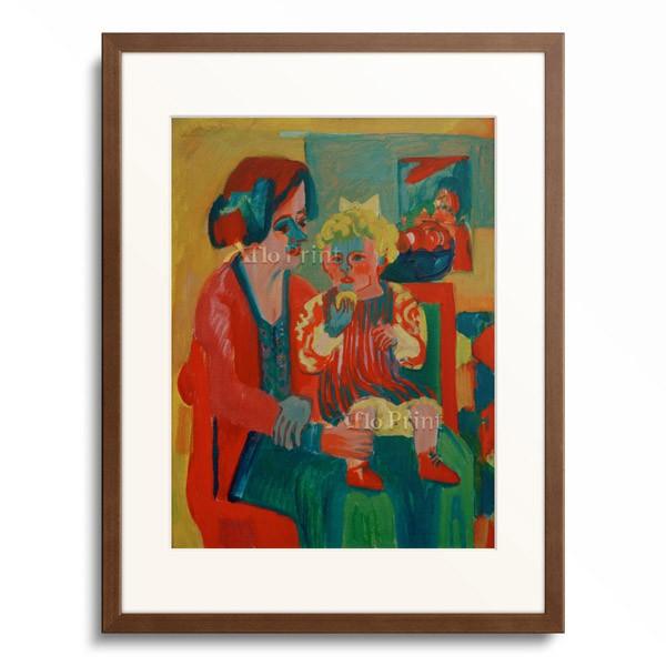 Kirchner, Ernst Ludwig 1880-1938."Madchen mit Kind"(Girl with child), 1924/1926.Gouache on canvas (?),100,5 × 75,5 cm.Gr...