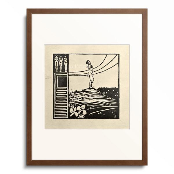 Kirchner, Ernst Ludwig 1880-1938.Mannliche Figur auf einem Berg (Die Sehnsucht) " (Male nude on a mountain / Longing). W...