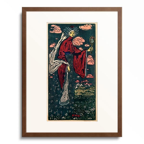 Kandinsky, Wassily,1866-1944,Russian painter."The mirror", 1907.Linocut, 32.1 x 15.8 cm.Private collection.Berlin, SMB, ...