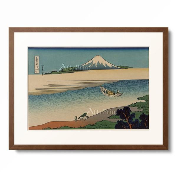 Hokusai, Katsushika, 1760-1849,Japanese artist.Man poling a boat across the Tama River and a man leading a packhorse alo...