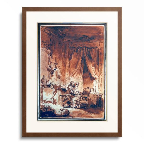 Fragonard, Jean-Honore 1732-1806.Illustrations for the "Contes" by La Fontaine:L’oraison de St. Julien.Drawing, washed.