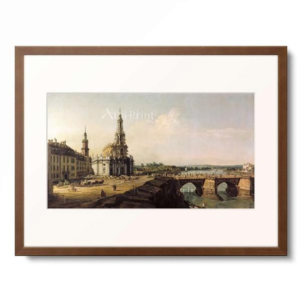 Dresden,Catholic Court Church (Hofkirche).built from 1738-1755 byGaetano Chiaveri.- "Dresden from the left Elbe bank abo...