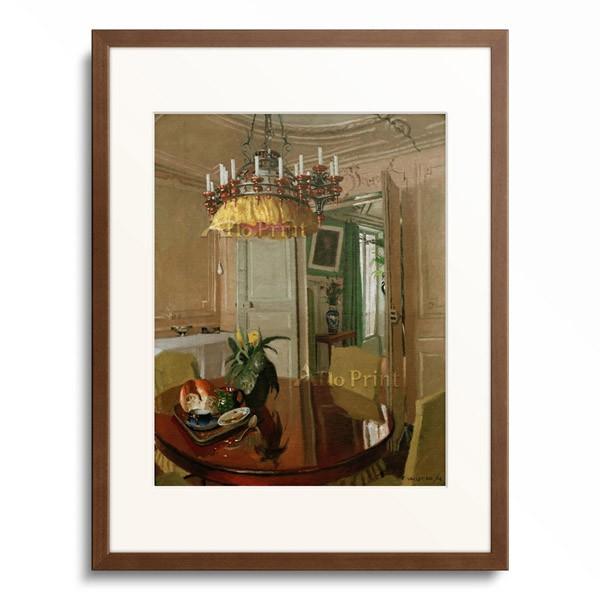Vallotton, Felix; Swiss painter. 1865-1925."Interieur, table de salle a manger avec bouquet" (Interior: dining room with...