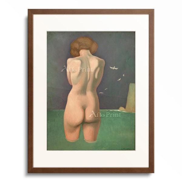 Vallotton, Felix 1865-1925."Baigneuse aux oiseaux" (nude standing in the water), 1919.Oil on canvas, 61 × 48cm.Private c...