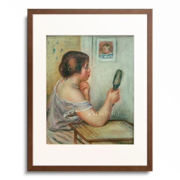 Renoir, Auguste 1841-1919."Marie Dupuis tenant un miroir avec un portrait de Coco" (Marie Dupuis holding a mirror in fro...