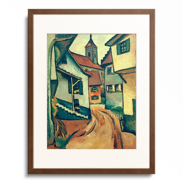 Macke, August 1887-1914."Strasse mit Kirche in Kandern"(Street with church in Kandern), 1911.Oil on fibre board, 103 × 8...