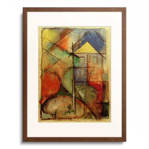 Marc, Franz 1880-1916."Abstract composition" (House in an abstract landscape), 1913/14.Gouache and watercolour over penc...