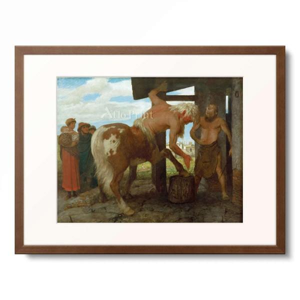 Bocklin, Arnold 1827-1901."Kentaur in der Dorfschmiede"(Centaur in the village smithy), 1888.On wood, 80 × 100 cm.Budape...